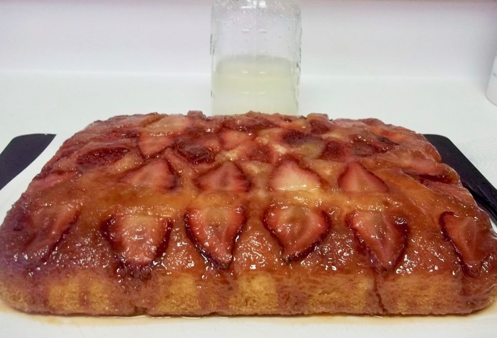 Potato Flake Strawberry Upside Down Amish Friendship Bread Cake